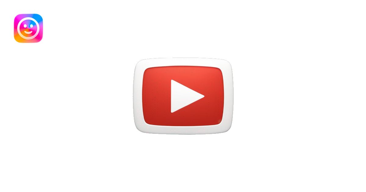 youtube logo red rectangle with withe arrow inside emoji | AI Emoji ...