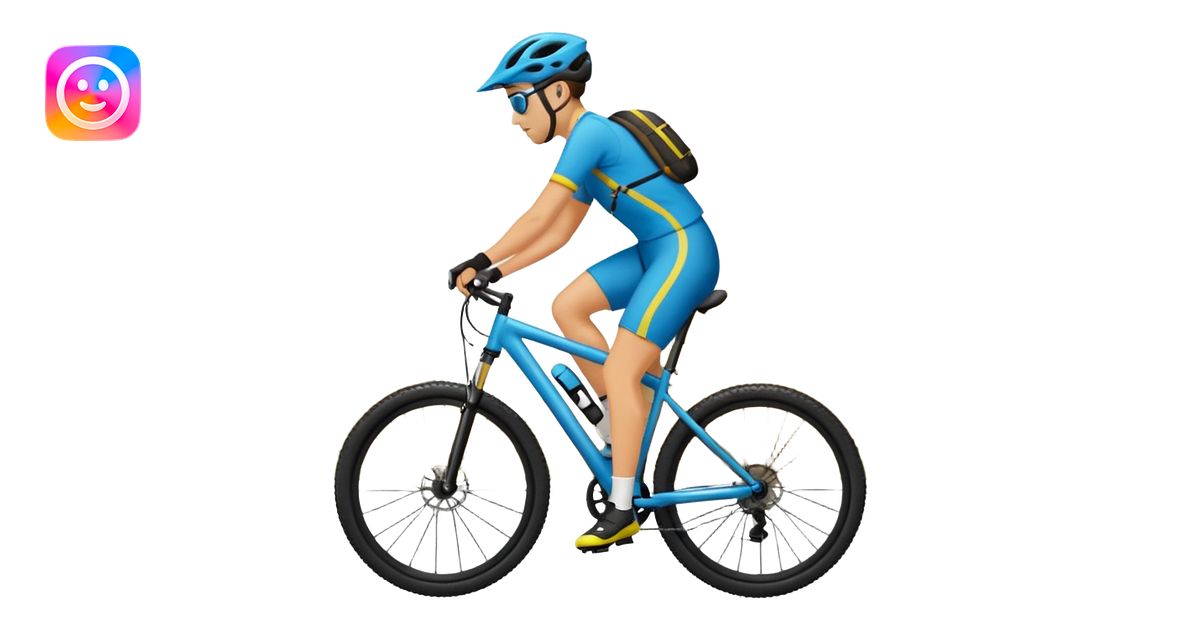 Bicicleta Mtb, ciclista montado, montaña emoji | AI Emoji Generator