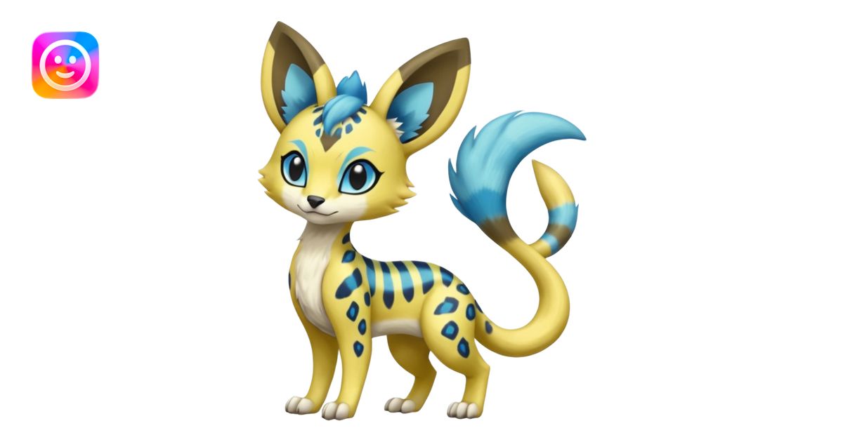 Colorful Yellow Meloetta-Sergal-Genet-Pokémon-Digimon-Fakémon-fusion ...