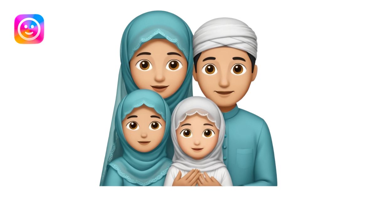 Lebaran. Keluarga terdiri dari Ayah dan ibu, 3 orang anak yang terdiri ...