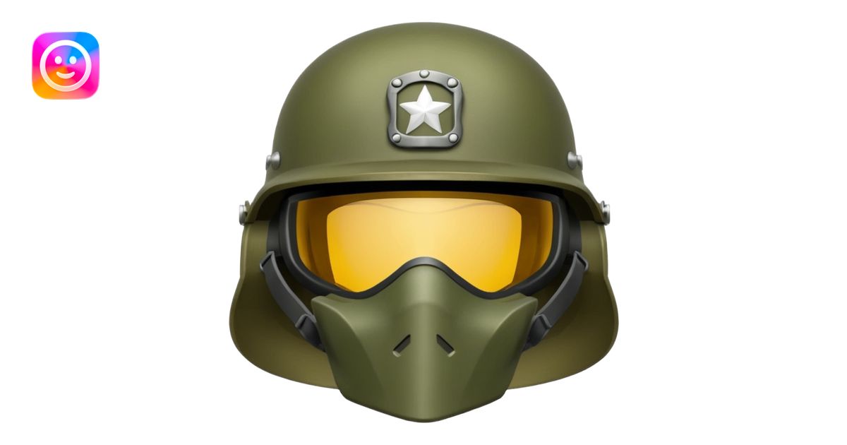 military helmet front view emoji | AI Emoji Generator