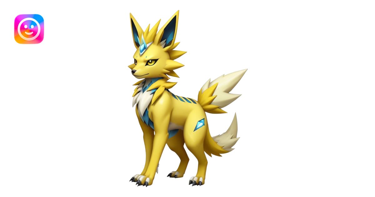 Cool Edgy Shiny Futuristic Ethereal Legendary Zeraora-Digimon-Jolteon ...