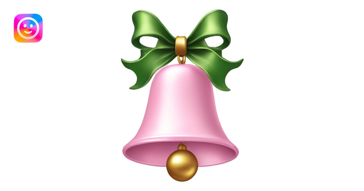Light pink Christmas bells emoji | AI Emoji Generator