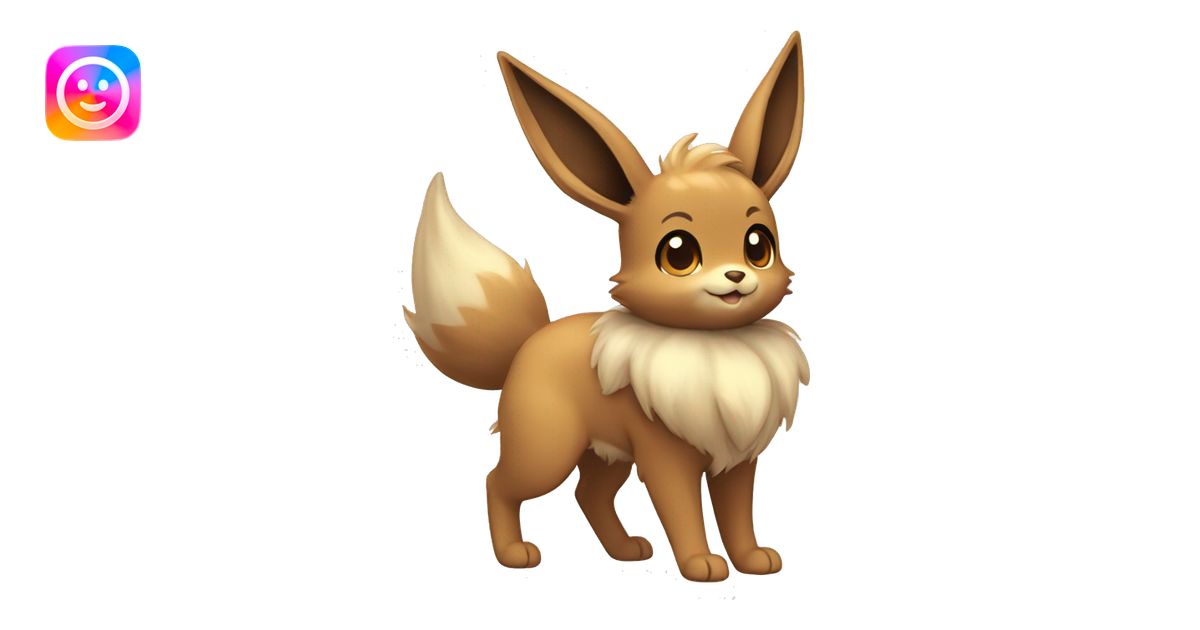 Kawaii Shiny Pastel Brown Eevee Full Body emoji | AI Emoji Generator