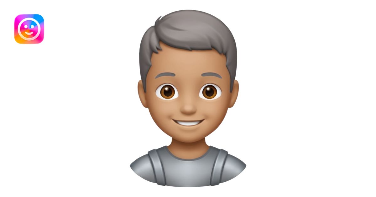 gray metal painted child bust emoji | AI Emoji Generator