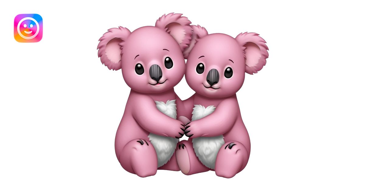 Two pink 🐨 emoji | AI Emoji Generator