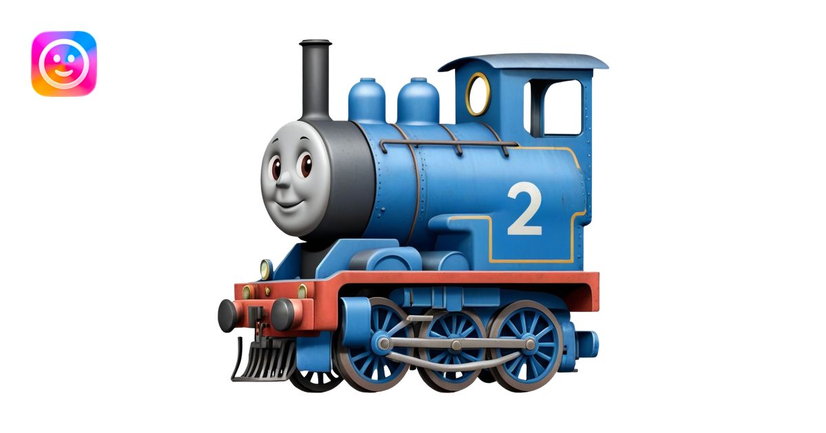 blue tank engine train locomotive emoji | AI Emoji Generator