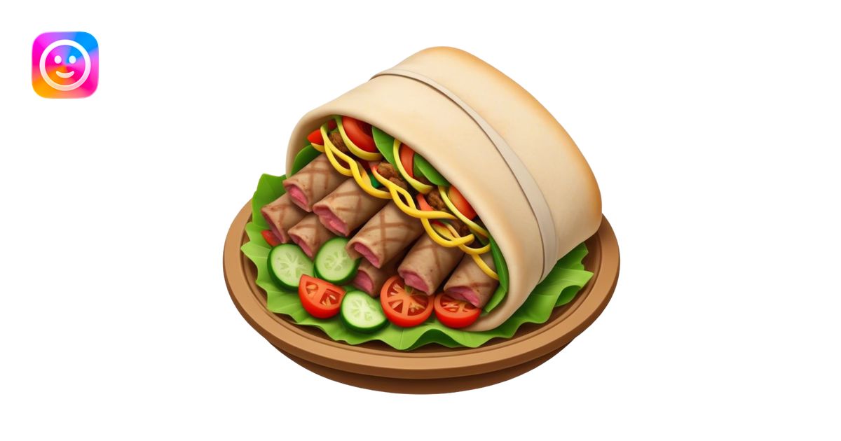 Cinematic Realistic Gyros Dish Emoji, showcasing succulent, spiced meat ...