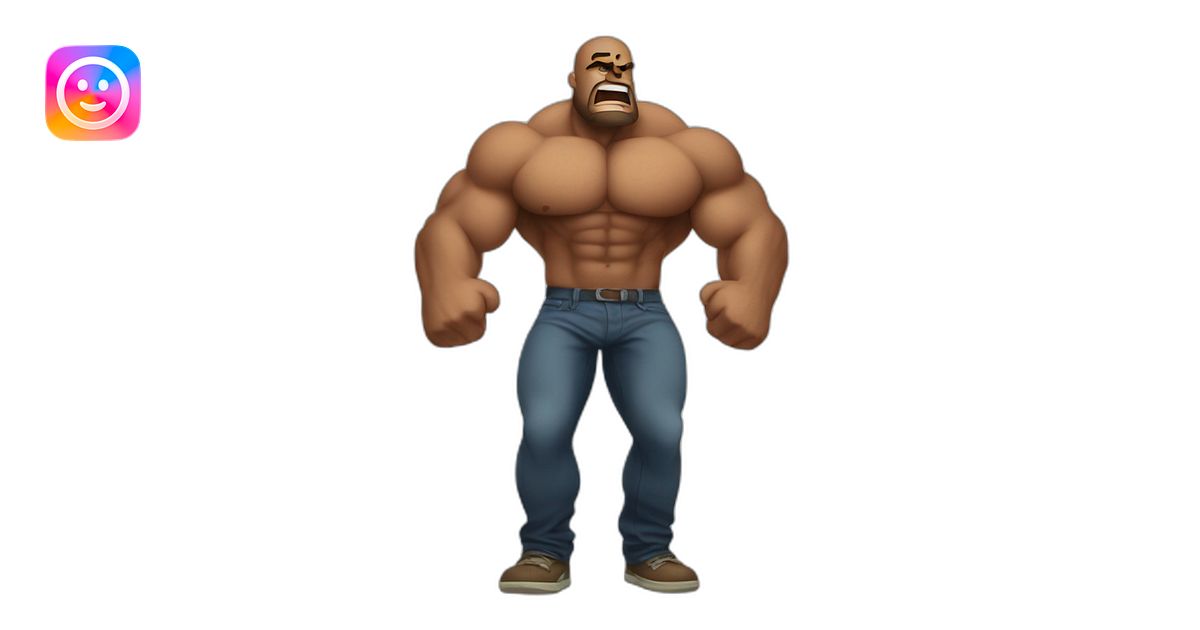 Big Buff guy beating up Children emoji | AI Emoji Generator