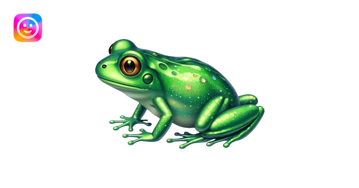Glitter Green Frog cute emoji | AI Emoji Generator