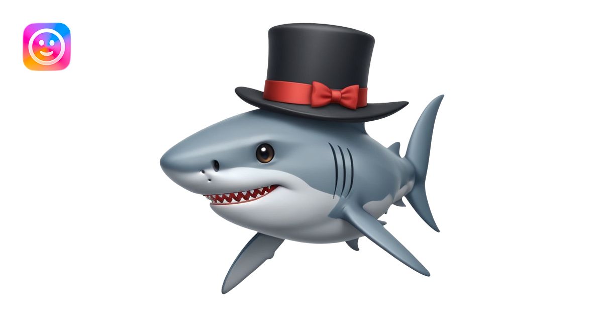 Shark with a top hat emoji | AI Emoji Generator