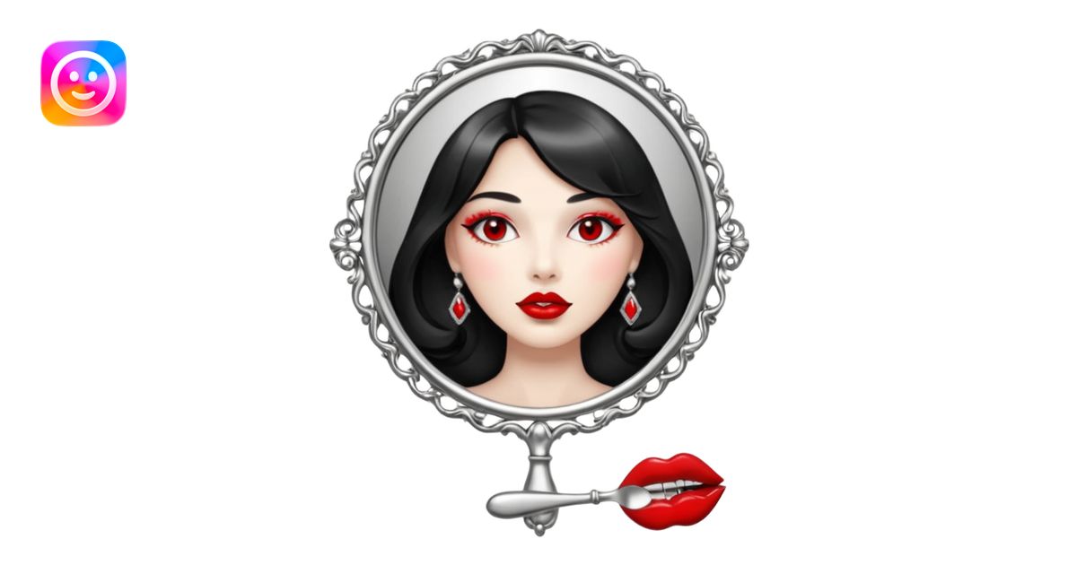 hand mirror, polished silver chrome, erotic vanity aesthetic emoji | AI ...