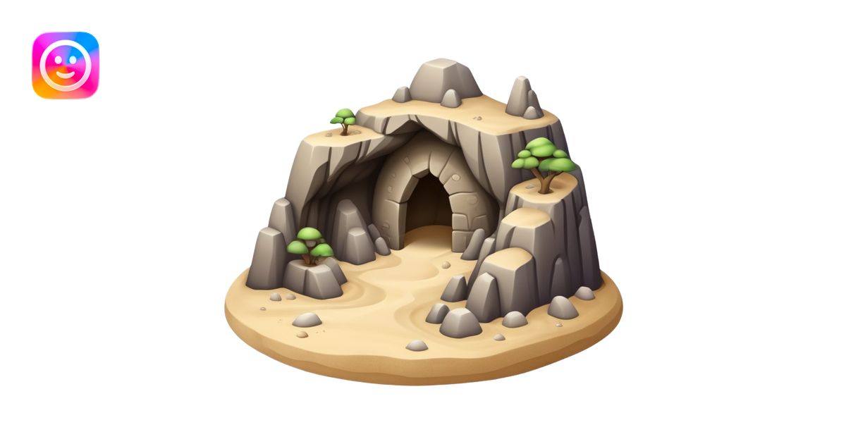 generate realistic detailed cave in 3d style with sand emoji | AI Emoji ...