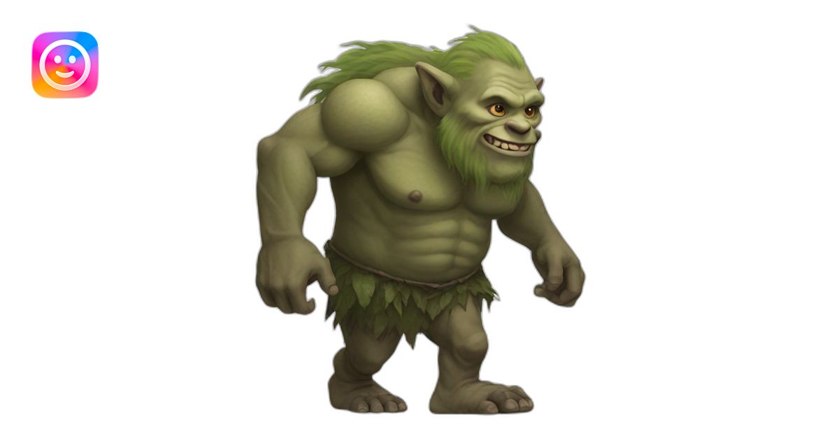 Giant Troll Walking emoji | AI Emoji Generator