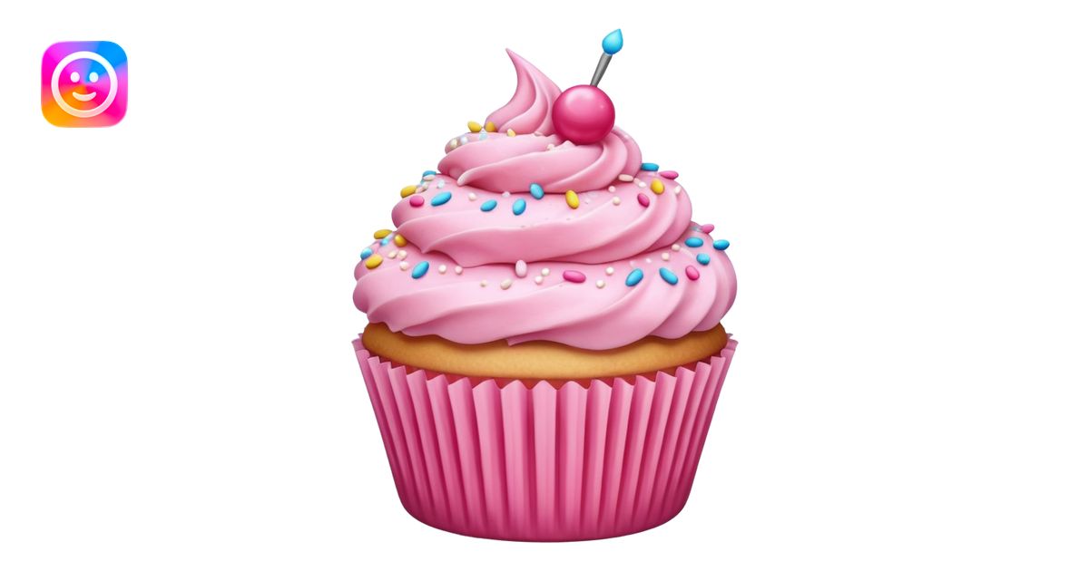 Cupcake with pink icing emoji | AI Emoji Generator