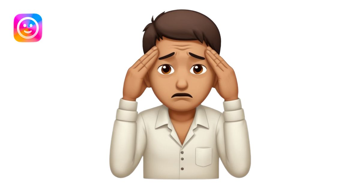 A cartoon sticker of an exhausted Indian man facepalming softly with a ...