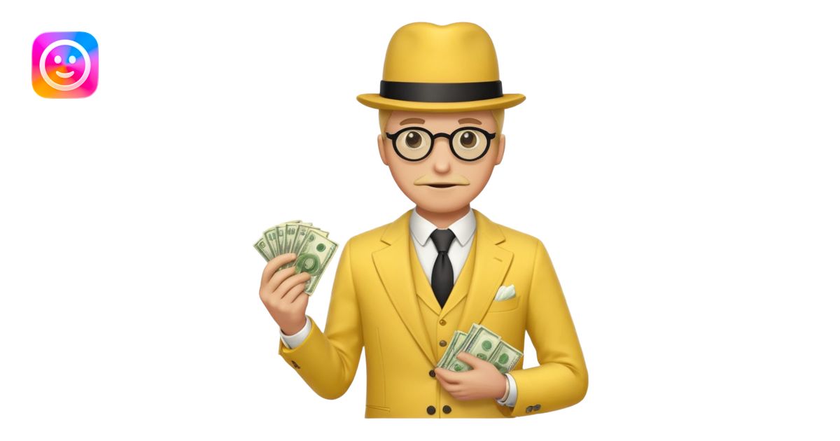 The monopoly fella with a monocle and yellow emoji | AI Emoji Generator