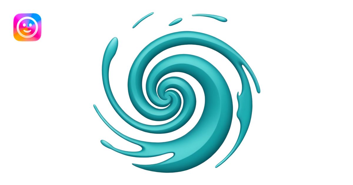 Swirl storm mark the colur teal emoji | AI Emoji Generator