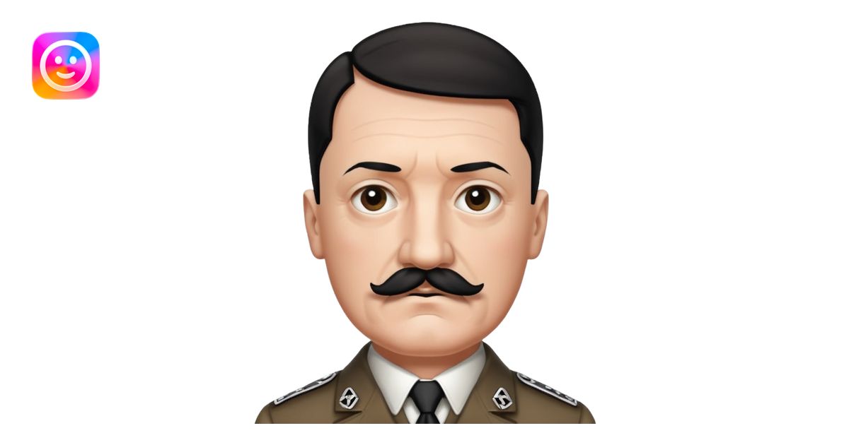 Je veux un emoji représentant adolf Hitler portant une moustache noir ...