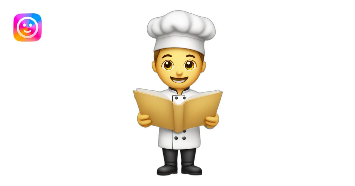 chef reading recipe emoji | AI Emoji Generator