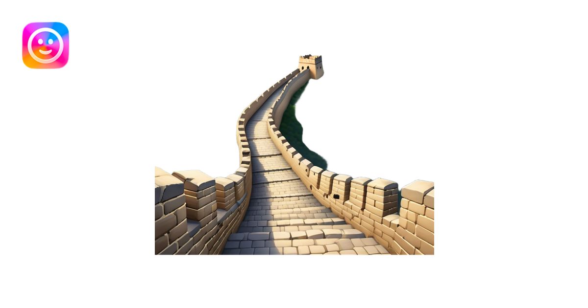 Cinematic Realistic Great Wall of China Landmark Emoji, depicted with ...