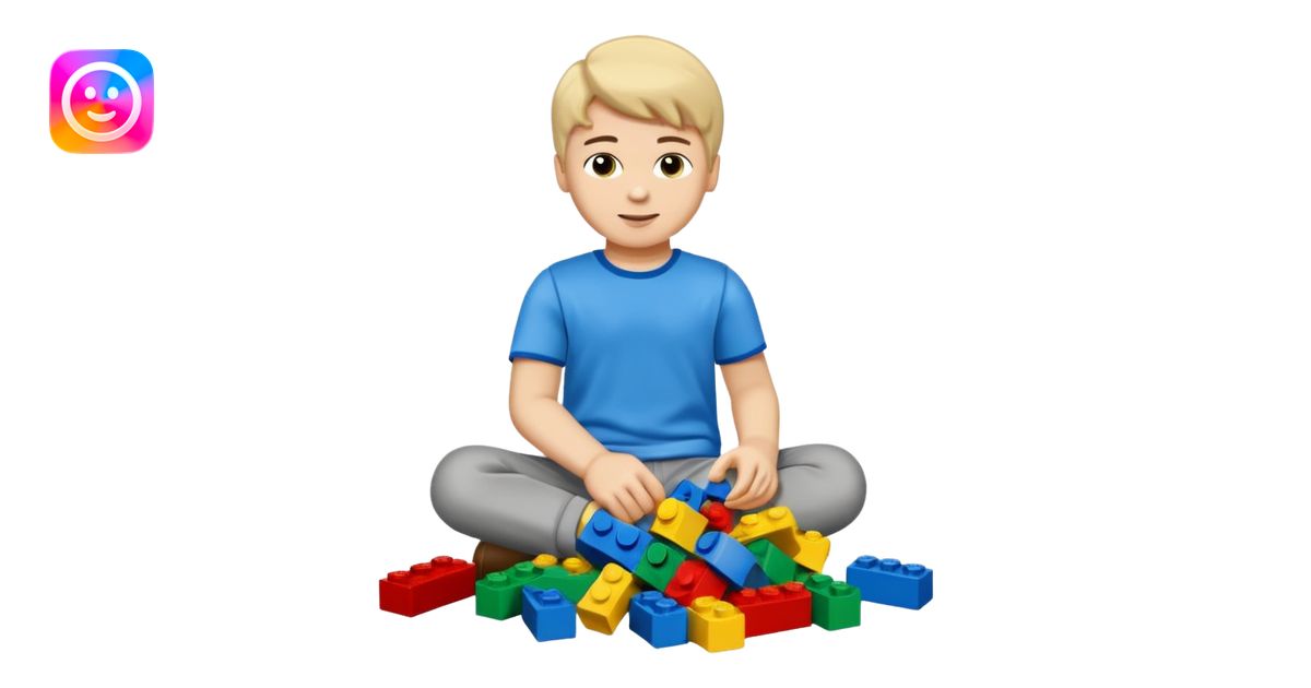 boy playing with legos full body emoji | AI Emoji Generator