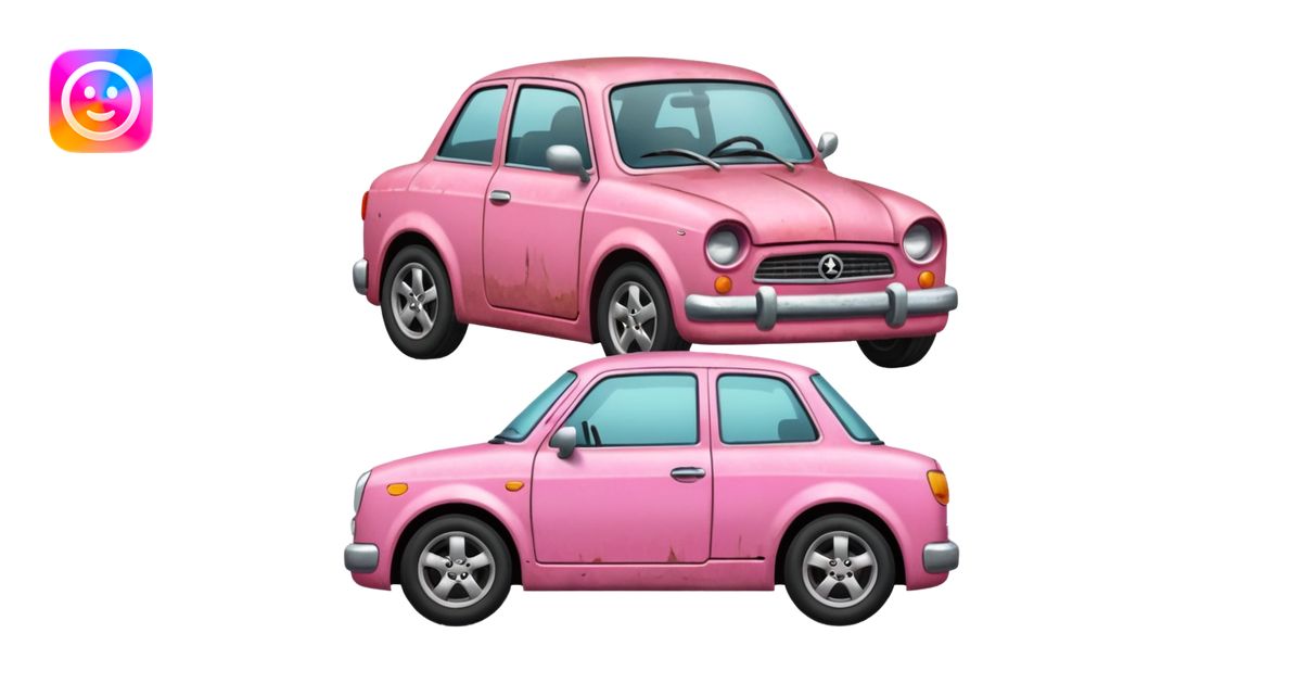 Carro Rosa Quebrado emoji | AI Emoji Generator