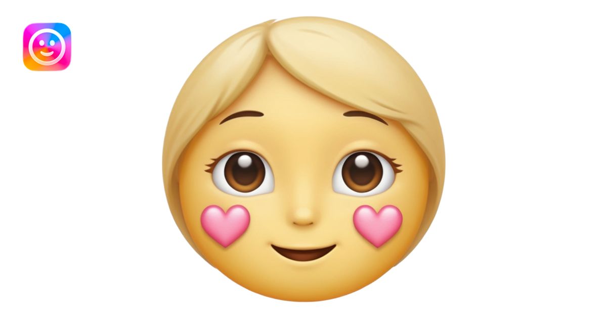 “Pastel round emoji with shy sparkling eyes, gentle blush, trembling ...