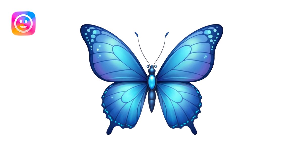 Moon butterfly blue emoji | AI Emoji Generator
