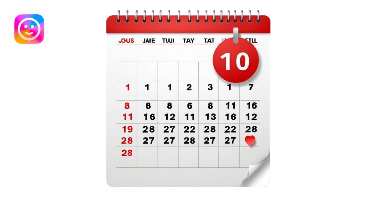 Wall calendar with red circled date emoji | AI Emoji Generator