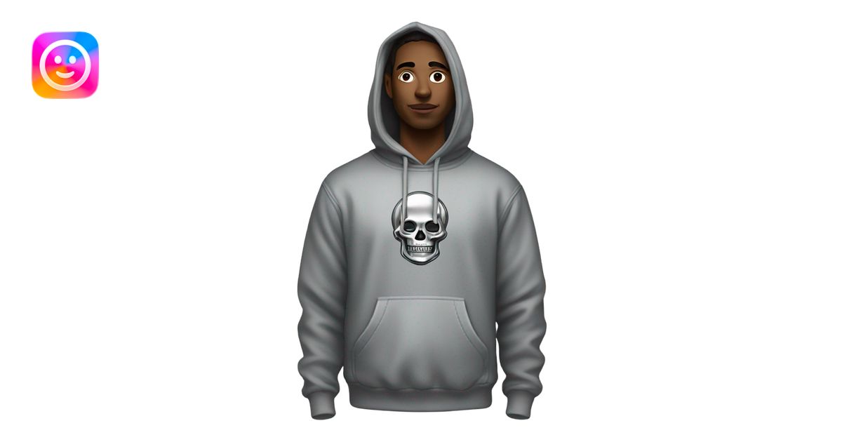 Nonchalant person (chrome hearts hoodie) emoji | AI Emoji Generator