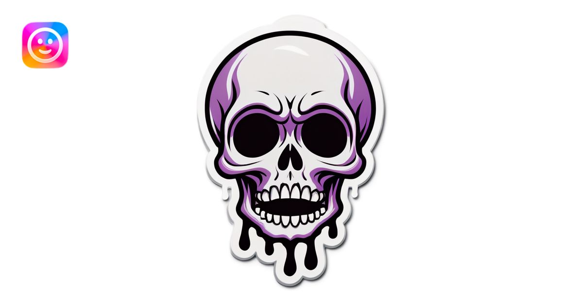 Skull crying tears image | AI Emoji Generator