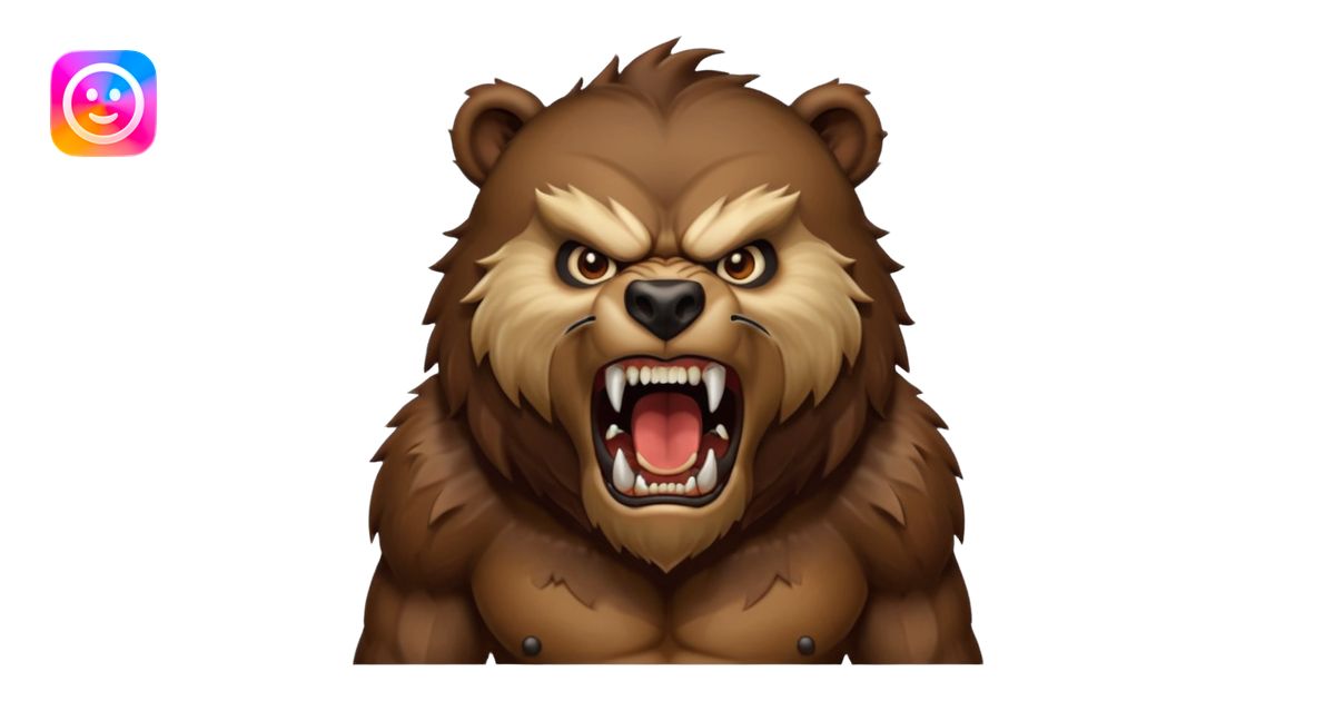 angry werebear with roaring with claws ou emoji | AI Emoji Generator