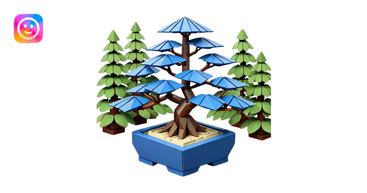 Bonsai Lego fine-leaf group crimson and cream blue forest planting ...