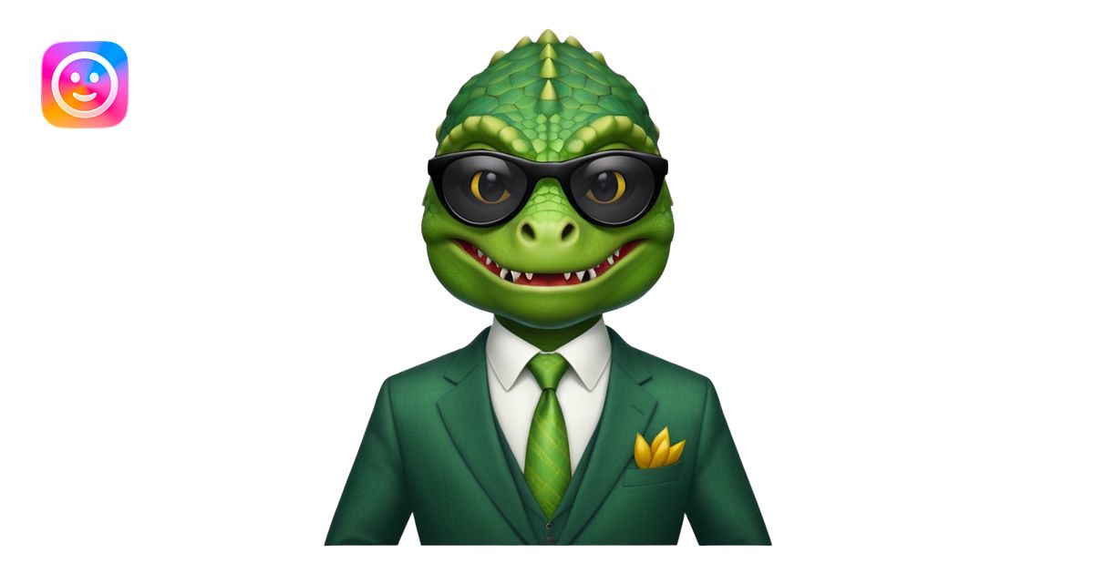 capitalist iguana banker godfather with black sunglasses emoji | AI ...