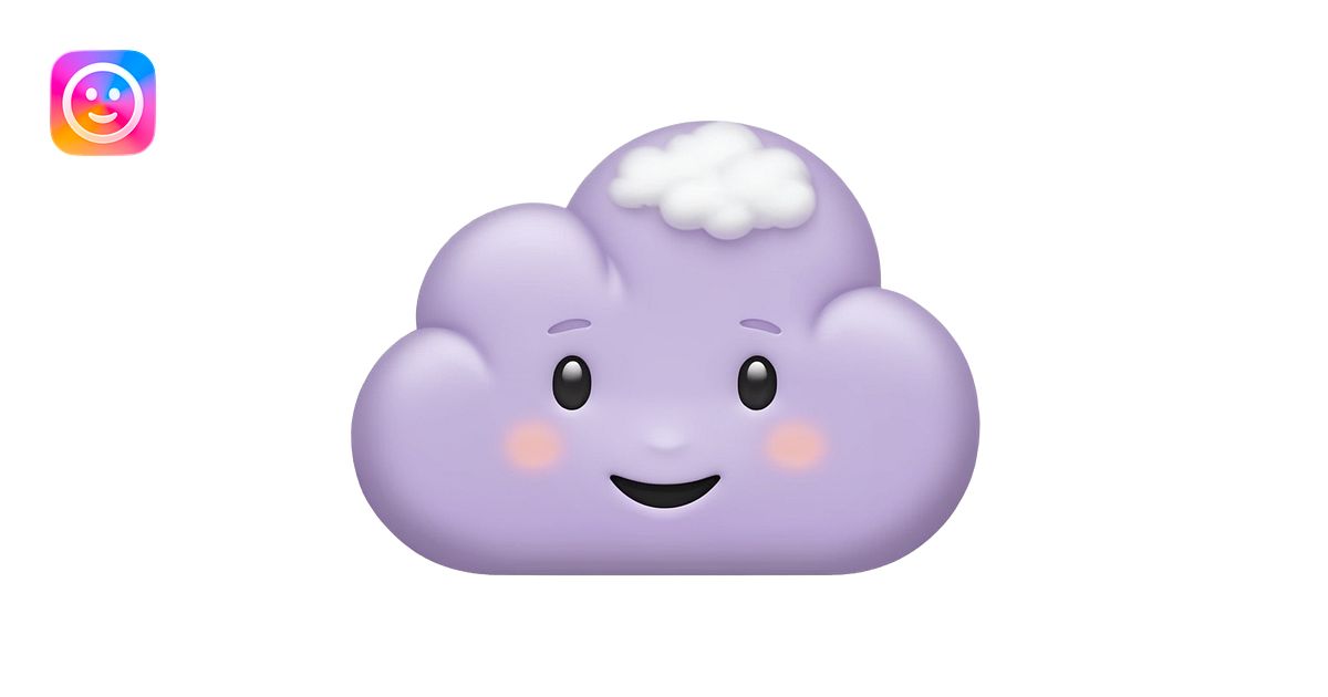 minimal abstract emoji representing sensitivity phase, soft cloud-like ...