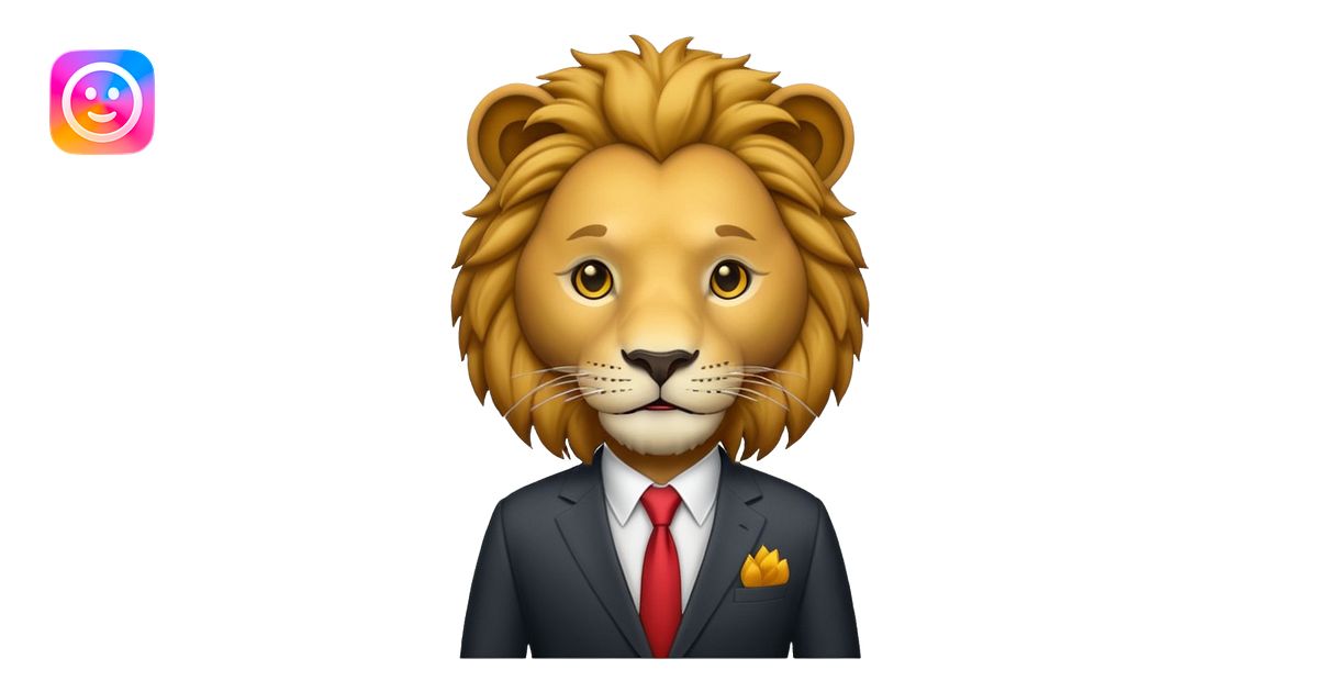 lion in suit emoji | AI Emoji Generator