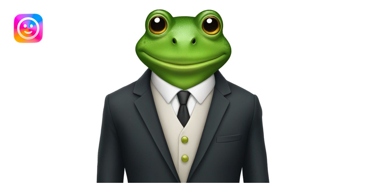 a frog with a suit emoji | AI Emoji Generator