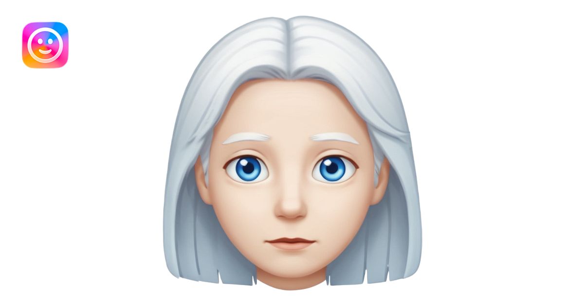 White hair pale emoji | AI Emoji Generator