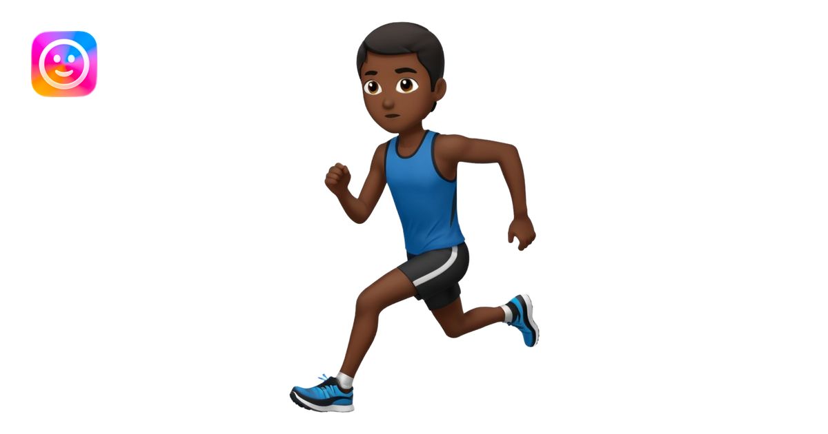make a short latino runner in black outfit emoji | AI Emoji Generator