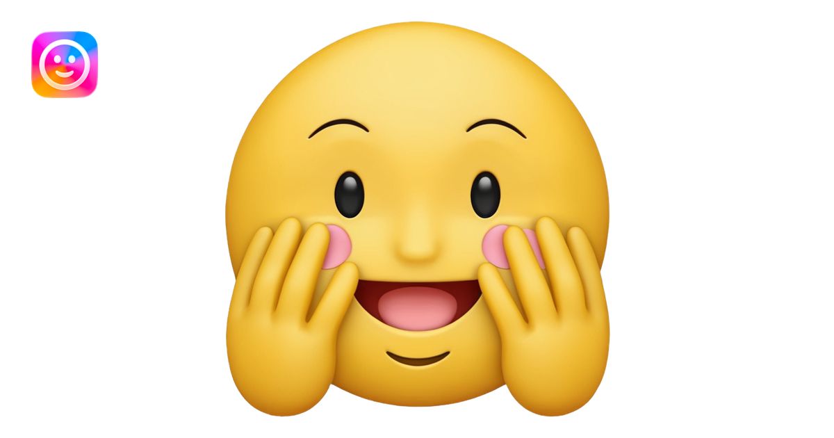 Yellow Standard smiley emoji blushing and hiding face with hands emoji ...
