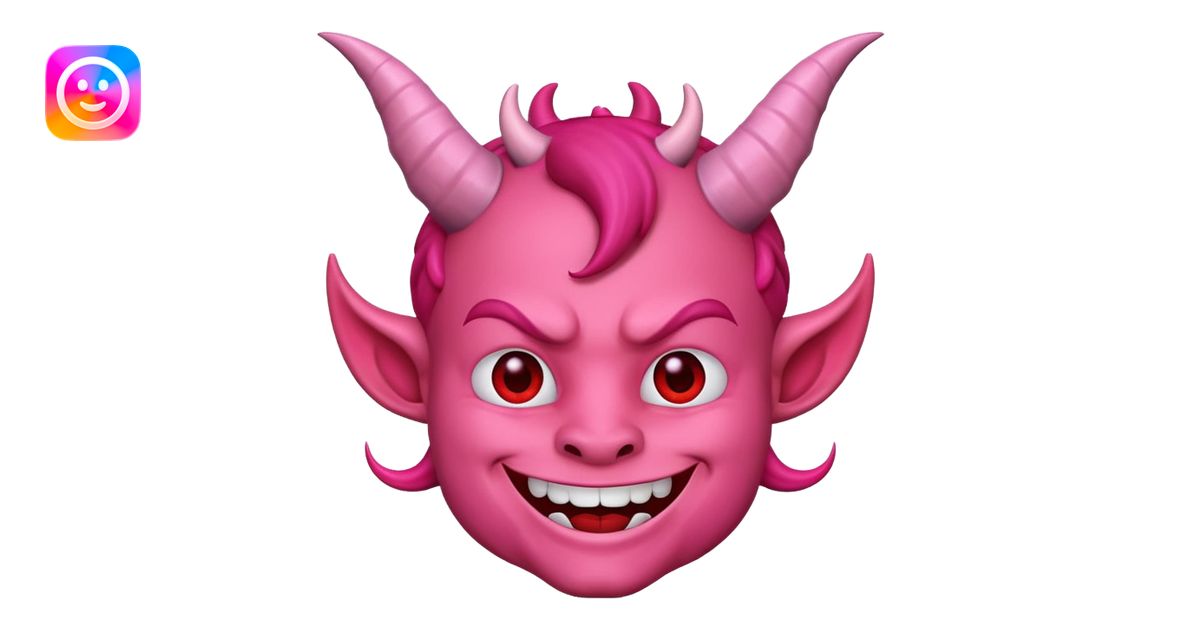 Devil emoji but pink 😈 emoji | AI Emoji Generator