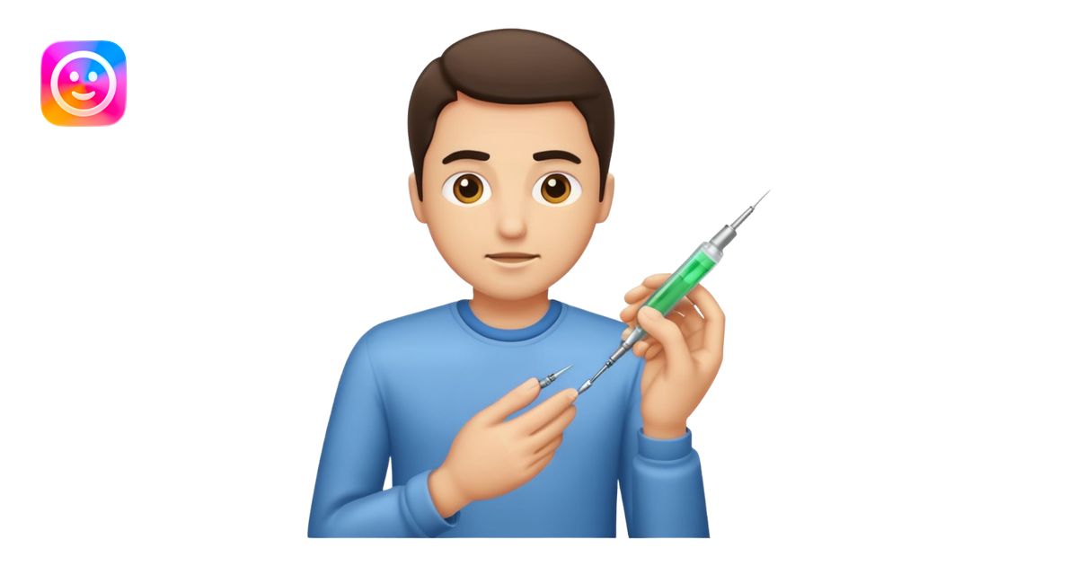 Guy injecting needle emoji | AI Emoji Generator