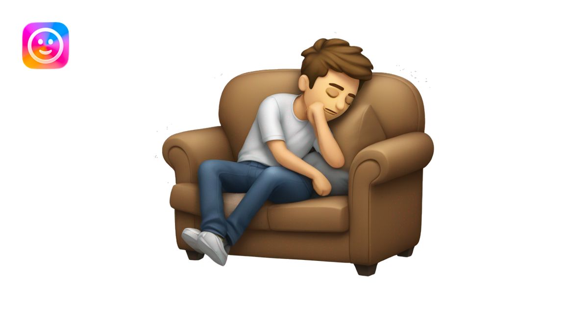 Boyfriend sleeping on the couch emoji | AI Emoji Generator