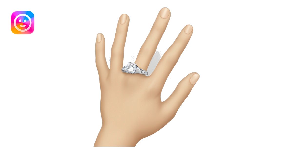 Hand with an engagement ring emoji | AI Emoji Generator