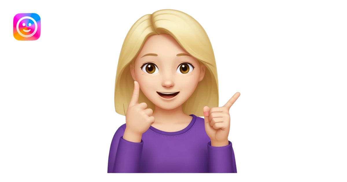 girl with her hand up holding her thumb and index finger close together ...