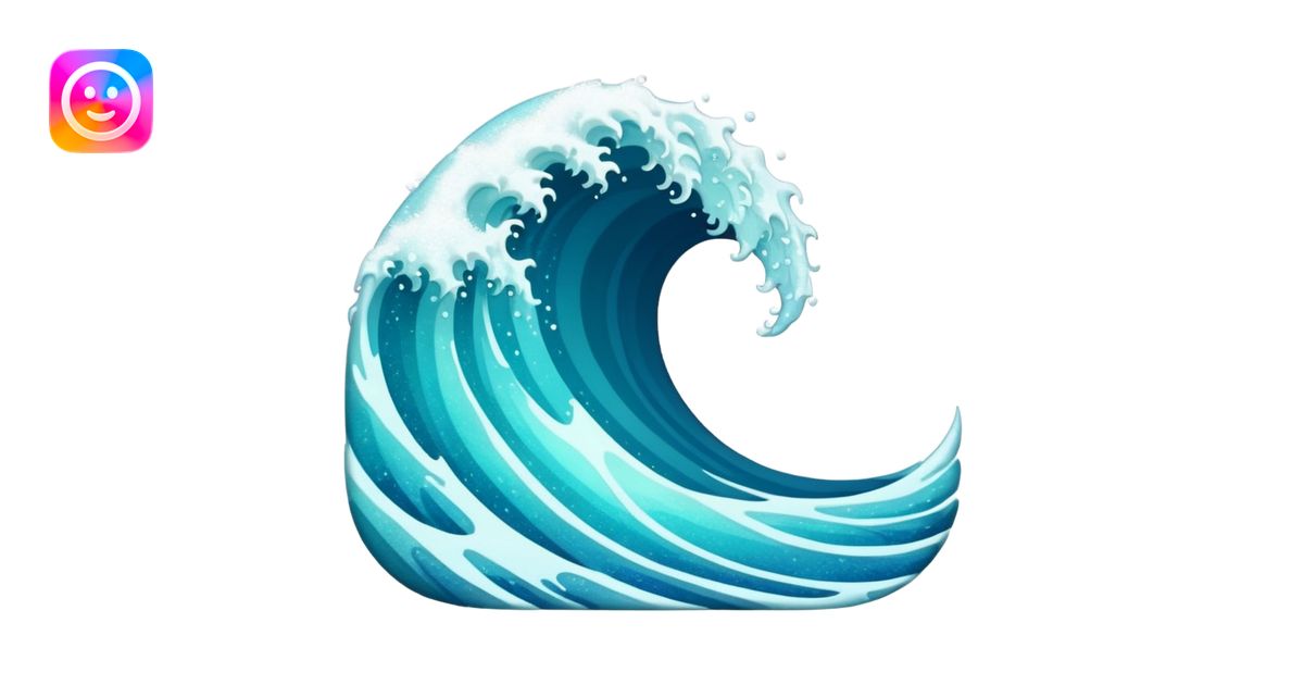 glitter wave ocean surf cian emoji | AI Emoji Generator