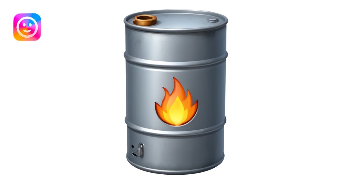 generate a realistic rust-free metal natural gas barrel emoji | AI ...