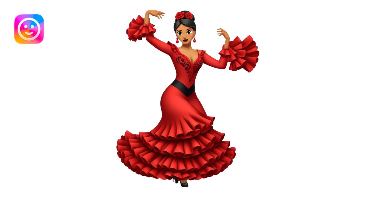 Cinematic Realistic Flamenco Dance Emoji, depicted as a passionate ...