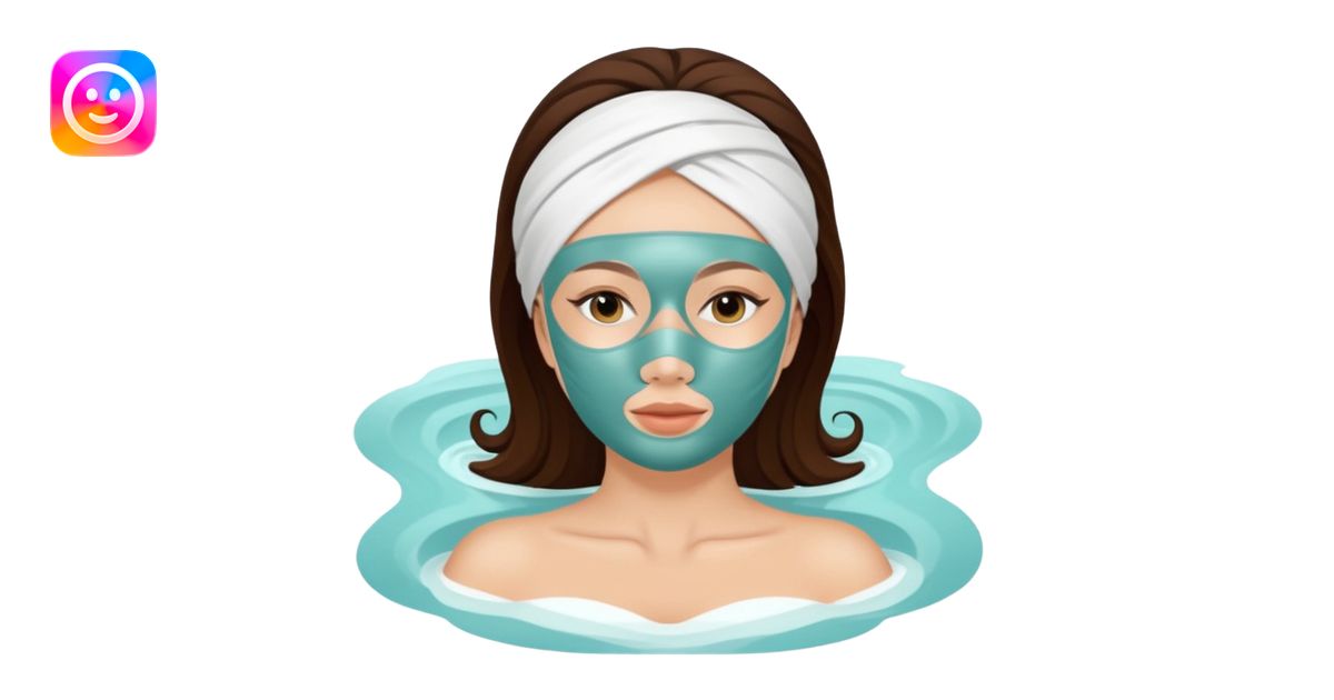 Lady with face mask spa beauty full face relaxing emoji | AI Emoji ...